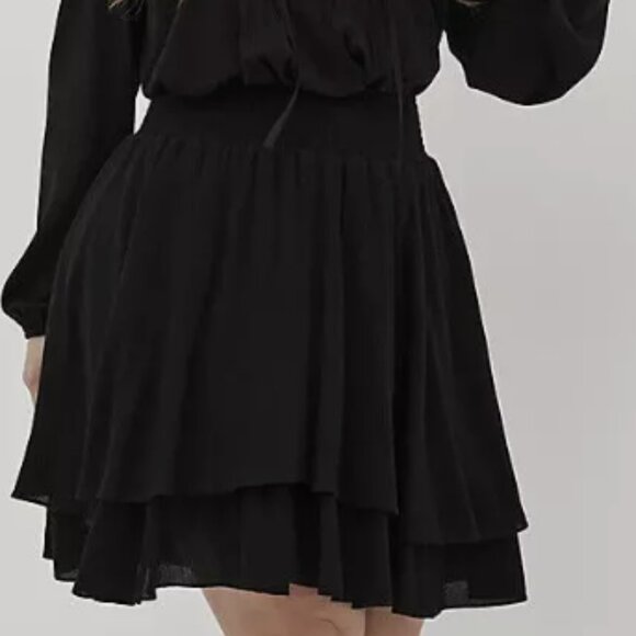 torrid | Skirts | Goth Torrid Goth Boho Tiered Mini Skirt Crinkle Gauze ...